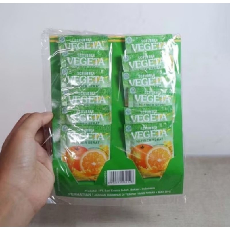 Jual Vegeta Scrubber Hi Fiber isi 12 sachet Rasa Jeruk. | Shopee Indonesia
