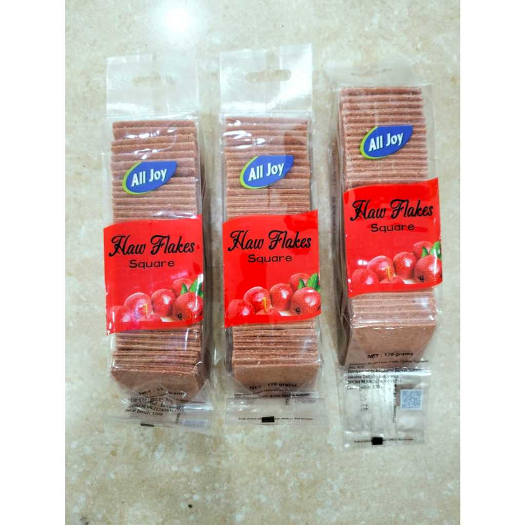 Jual [HALAL] All Joy Haw Flake Square Permen Sanca 170gr / Sancha ...