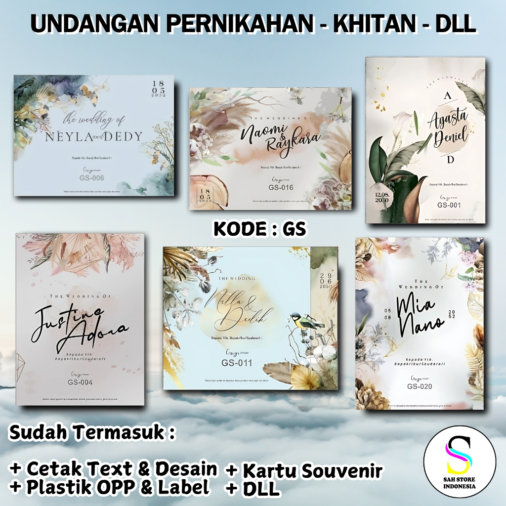 Jual UNDANGAN PERNIKAHAN MURAH AESTHETIC FULL COLOR - UNDANGAN ORANG ...