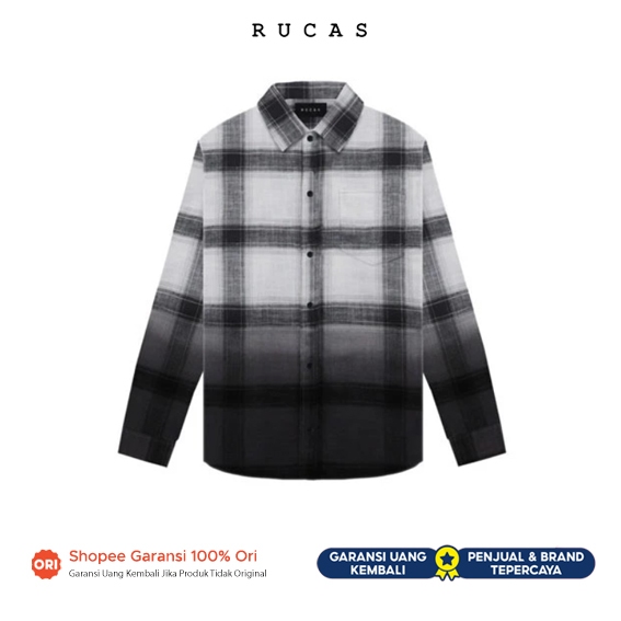 Jual Rucas "Hand Dye" White Gradation Flanel | Shopee Indonesia
