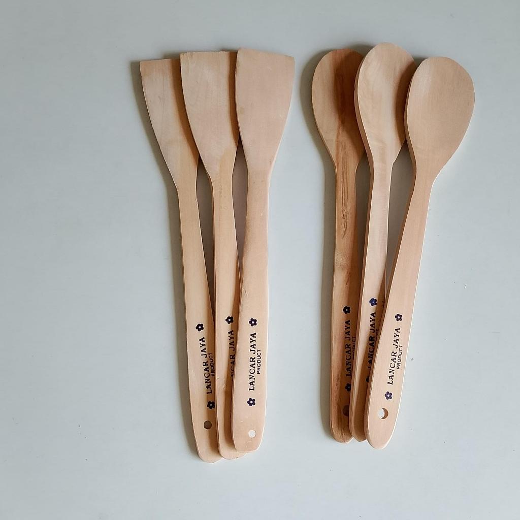 Jual Sutil Kayu Spatula Kayu Sutil Masak Tahan Panas Peralatan Dapur ...