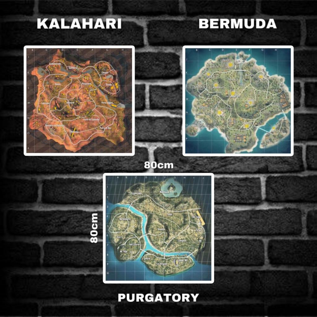 Jual CETAK POSTER CETAK SPANDUK MAP PETA FREE FIRE BERMUDA PURGATORY ...