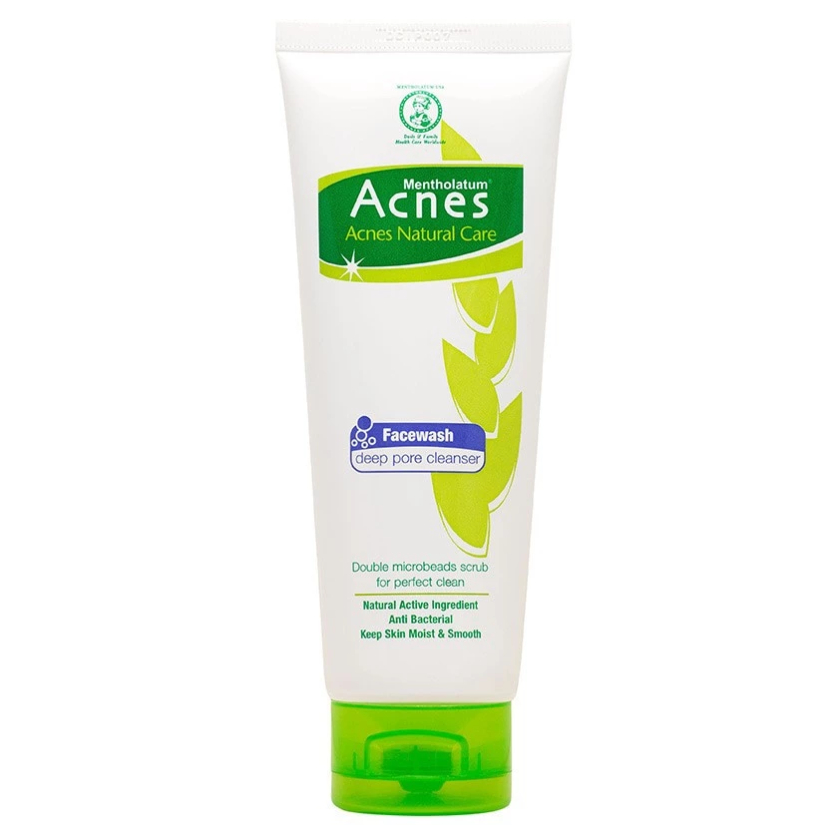 Jual Acnes Natural Care Face Wash Deep Pore Cleanser - 100gr - 50gr ...