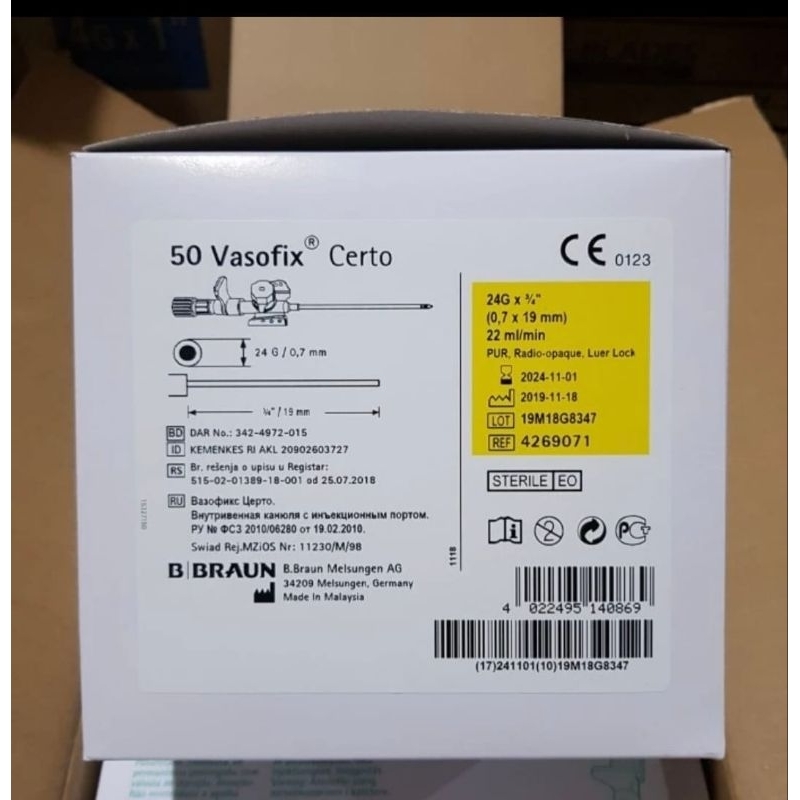 Jual Vasofix B Braun Vasofik BBraun IV Canula Catheter Kateter Wing ...