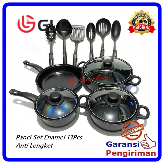 Jual Panci Set 13 Pcs Cookware Set Rainbow Paket Panci Enamel Anti ...