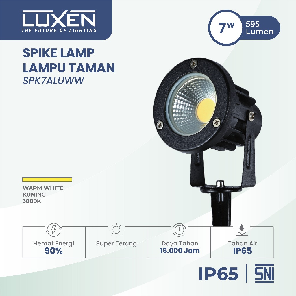 Jual LUXEN LAMPU LED TAMAN TANCAP SPIKE LAMP 7 Watt Cahaya Kuning ...