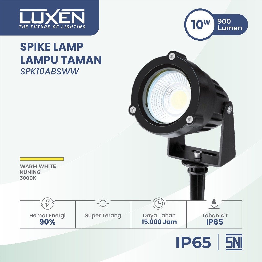 Jual Luxen Lampu LED Taman Spike Lamp 10 Watt Cahaya Kuning - ABS ...