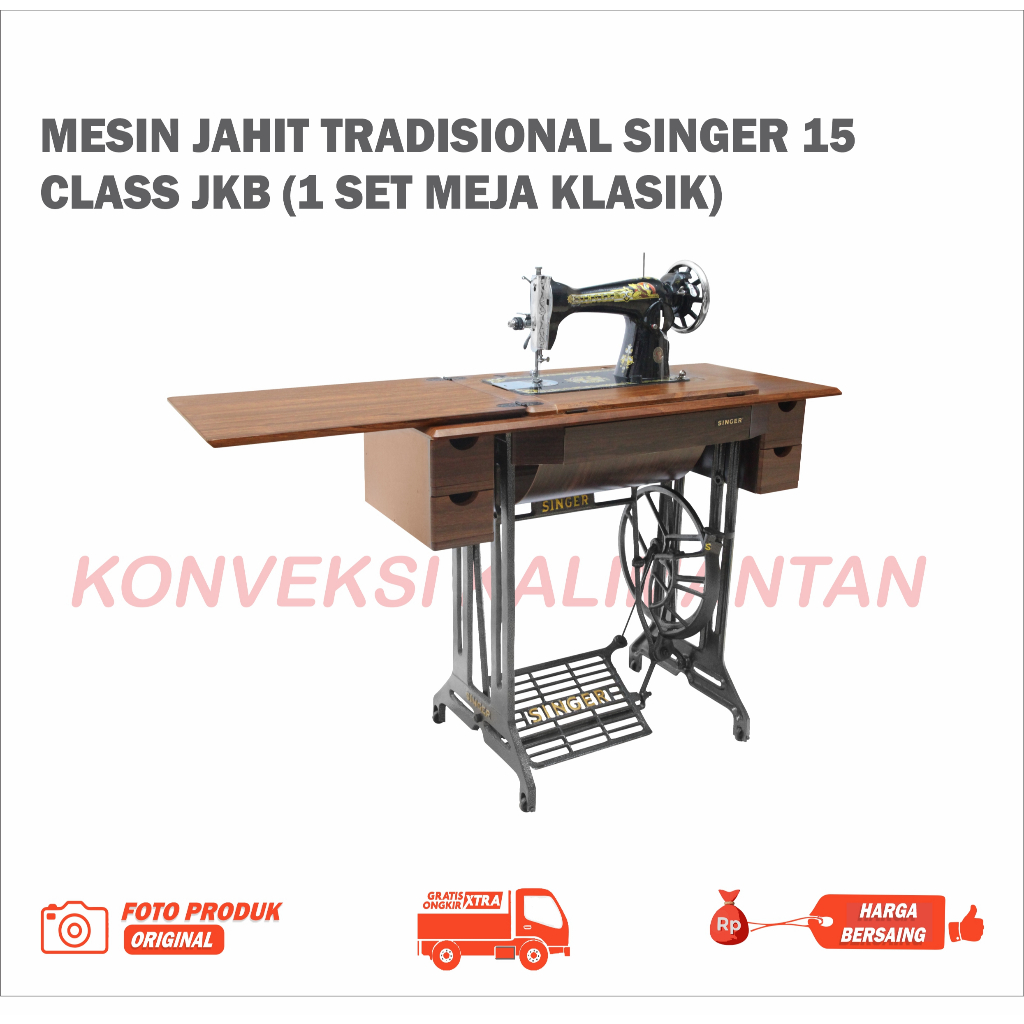 Jual Mesin Jahit Tradisional SINGER 15 Class Jkb (1 Set Meja Klasik ...