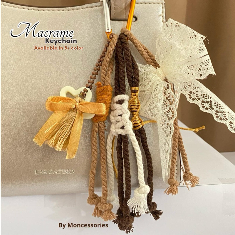 Jual Gantungan Tas Tali Ikat Rumbai Pita/ Keychain Macrame/ Bag Charm ...