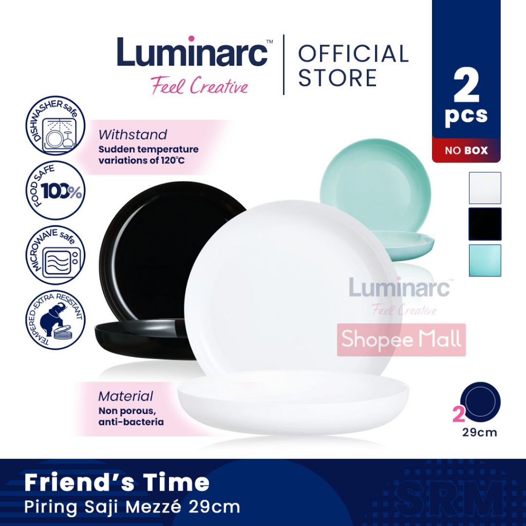 Jual LUMINARC Piring Saji Mezzé Friend's Time 29cm - 2pcs | Shopee Indonesia