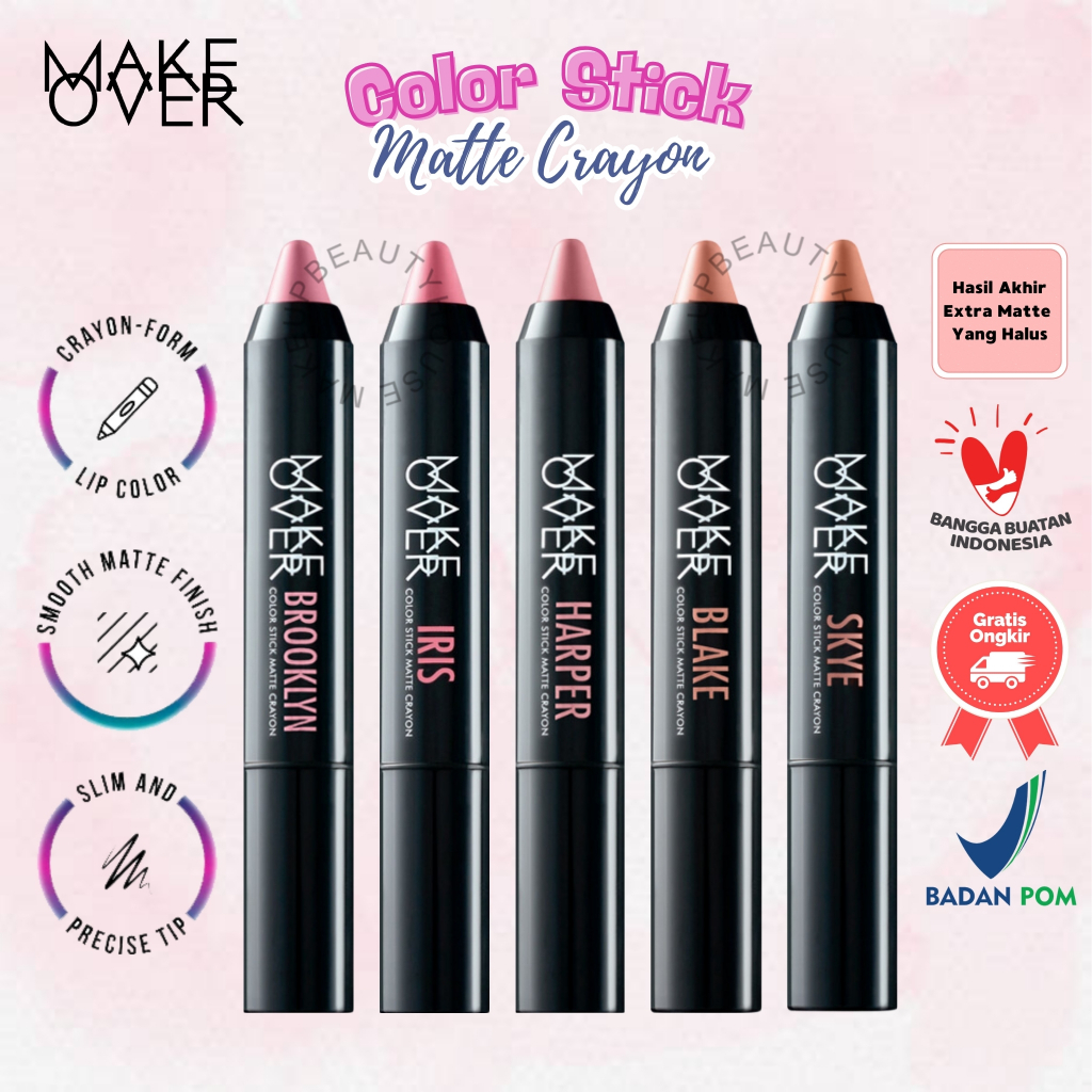 Jual MAKE OVER Color Stick Matte Crayon 2.6 g - Lipstick Matte | Shopee ...