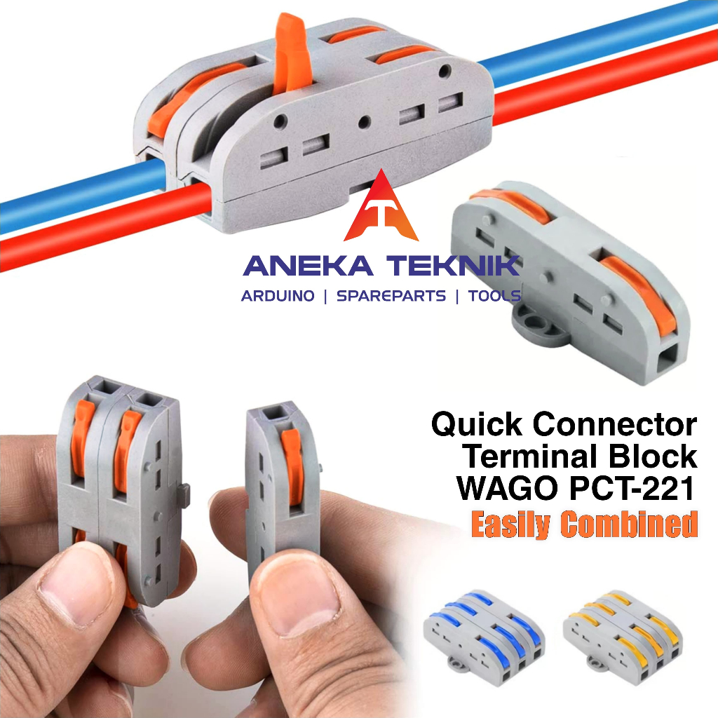 Jual Quick Connector Terminal Block WAGO PCT-221 Easily Combined ...