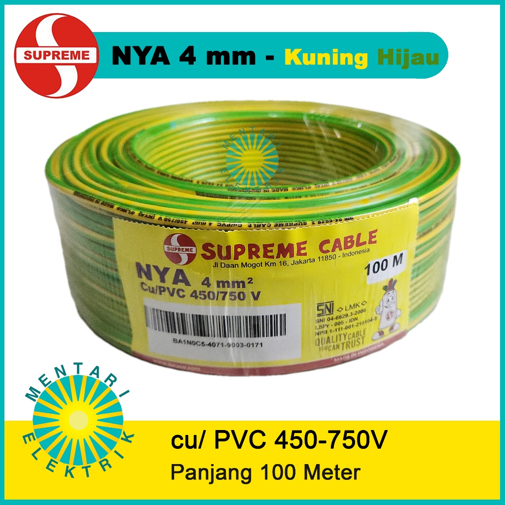 Jual Kabel Gronding Grounding Supreme NYA 4mm Roll 100M | Shopee Indonesia