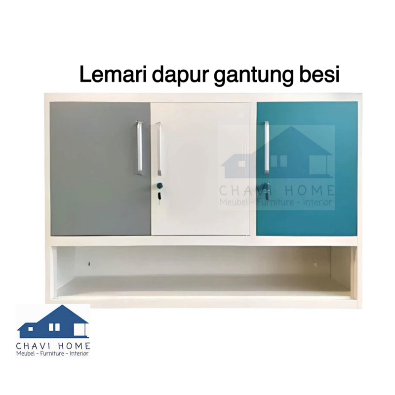 Jual CHAVIHOME Kitchen set besi gantung atas 3 pintu lemari dapur besi ...