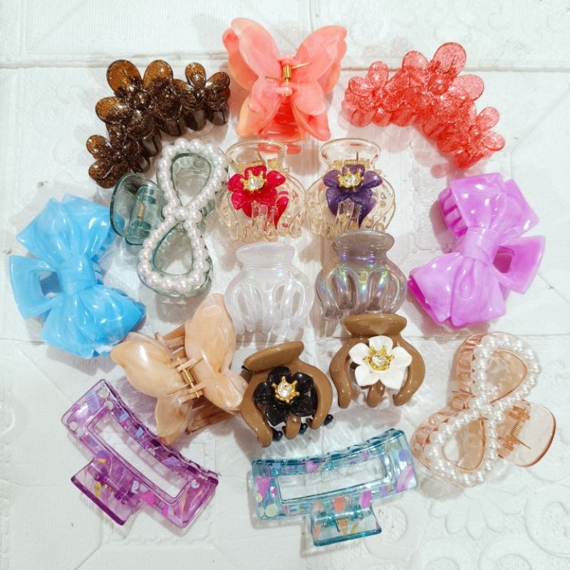 Jual Jepit rambut/ jepitan rambut salon aneka motif dan warna isi 12 ...