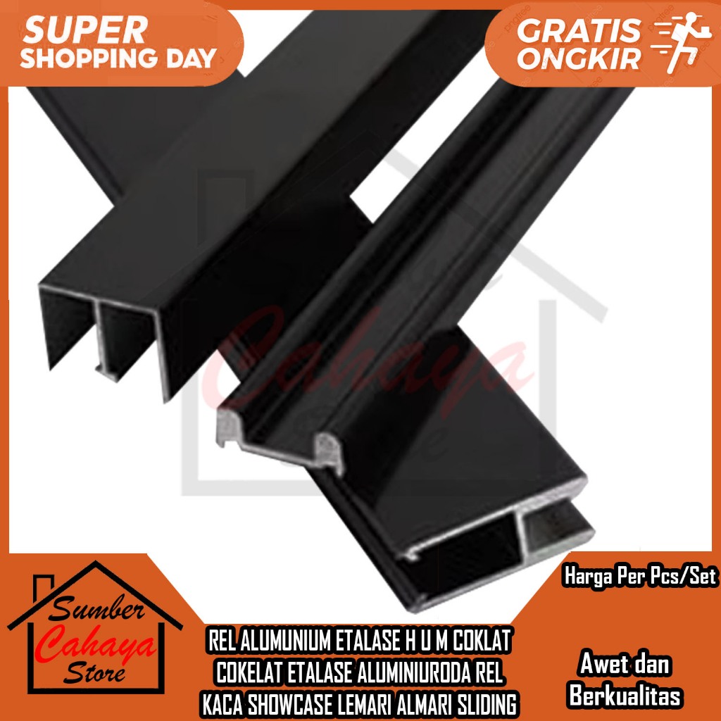 Jual Rel Alumunium Etalase H U M Cokelat Coklat Etalase Aluminium Per ...