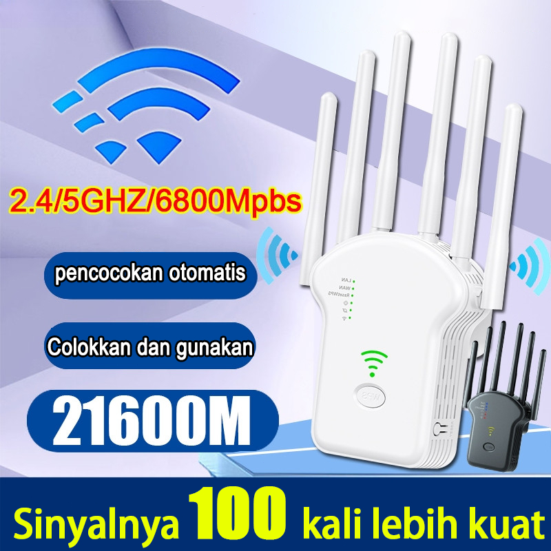 Jual 【Jaminan Kualitas】Wifi Extender - 4/6/8 Antena 21900M WIFI Repeater Wireless Wifi Range ...