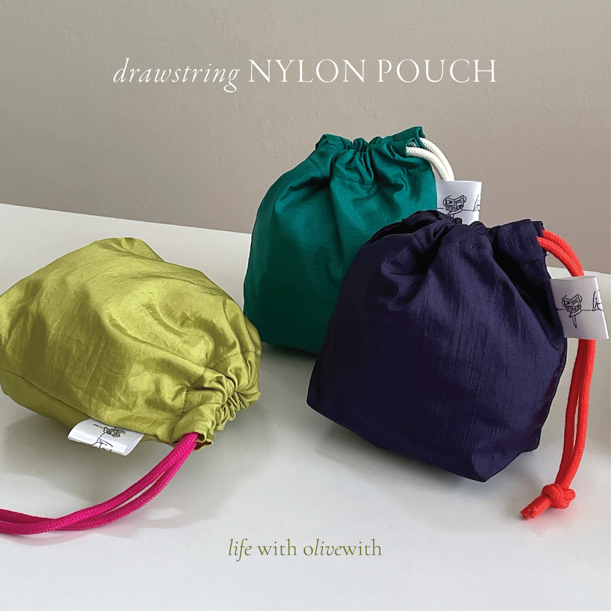 Jual Drawstring NYLON Pouch by OLIVEWITH / Multipurpose Travel Skincare ...