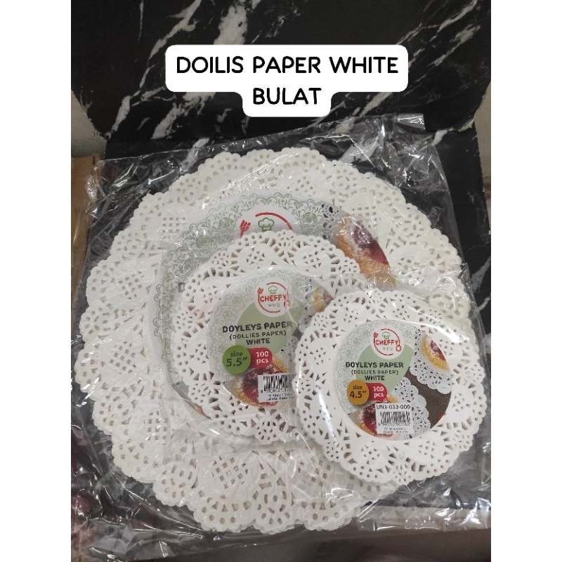 Jual KERTAS DOILIS WHITE PAPER MERK CHEFFY 1 PAK ISI 100 PCS | Shopee ...