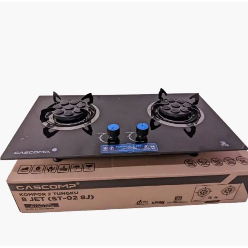 Jual GASCOMP -Kompor Tanam 2 Tungku | Kompor Kaca | 8 Jet (ST-02 8J ...