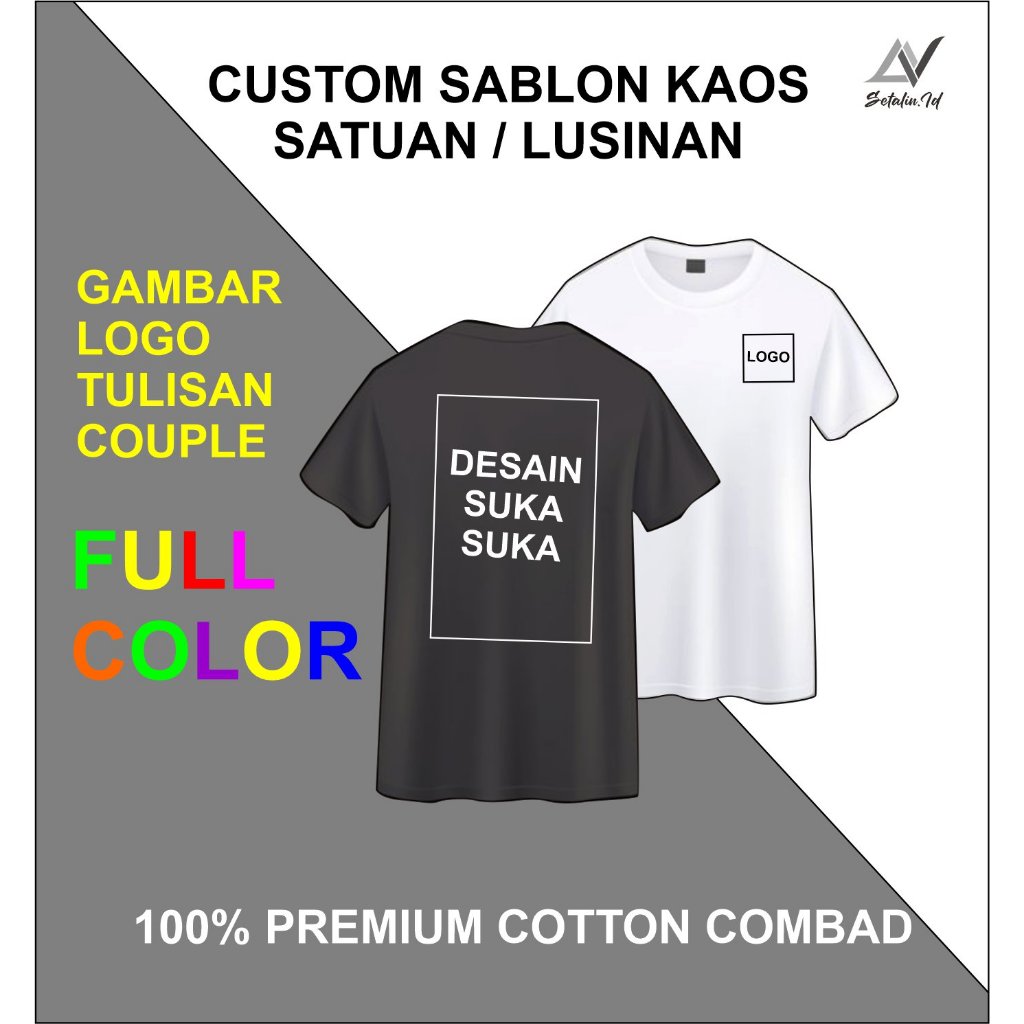 Jual KAOS SABLON CUSTOM SATUAN | PREMIUM COTTON COMBAD 24S | DESAIN SUKA-SUKA | GAMBAR TULISAN ...