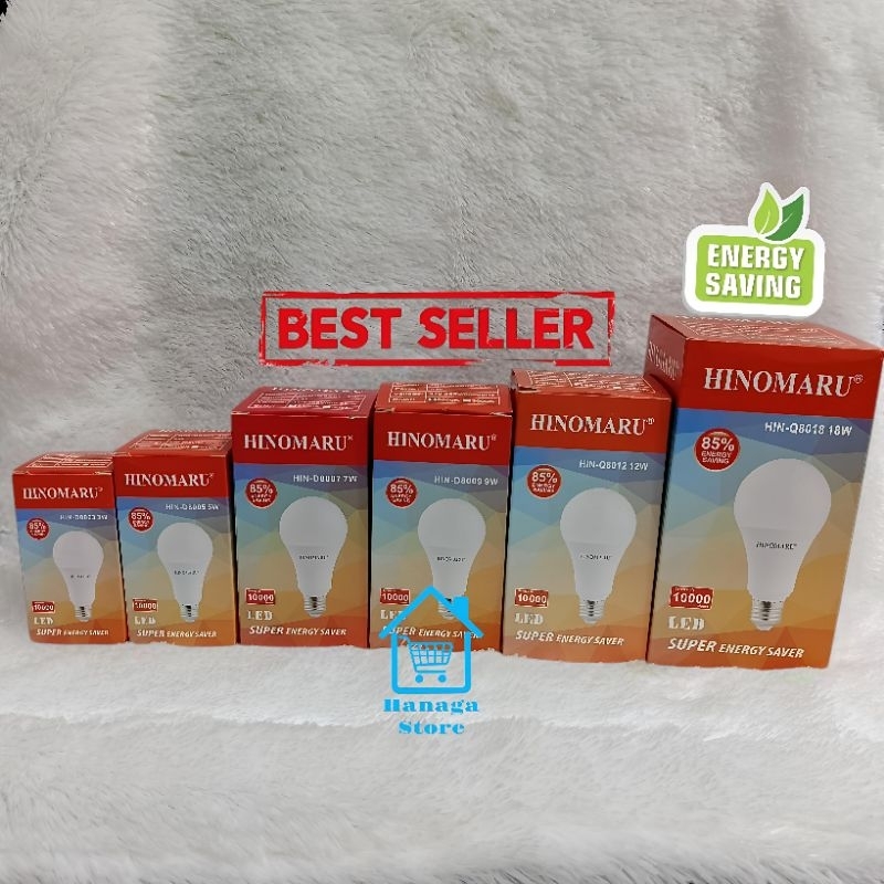 Jual Bohlam Hinomaru Lampu LED Bulb Cahaya Putih 6000K/ BOLA LAMPU ...