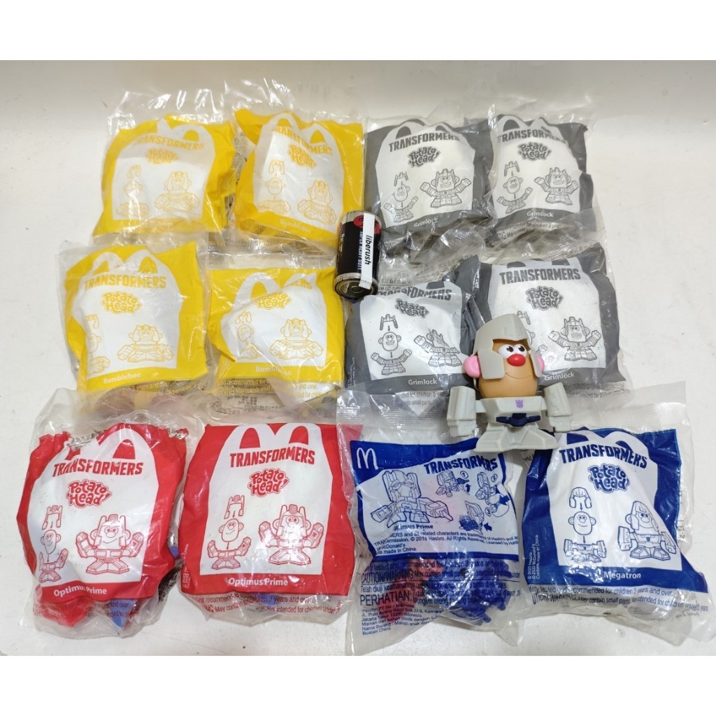 Jual Set happy meals mcd potato head transformers grimlock megatron optimus prime bumblebee ...
