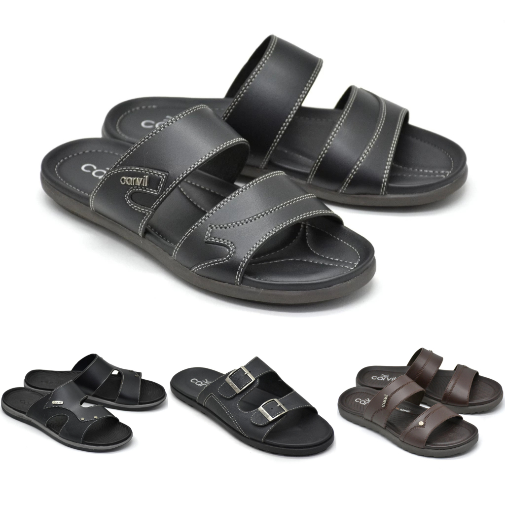 Jual Carvil Cosenza Sandal Kasual Pria Sendal Selop Kulit Sintetis Laki ...