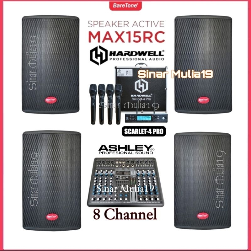 Jual Paket Sound System 4 Unit BareTone Max15rc Mixer Ashley SMR 8 Mic ...