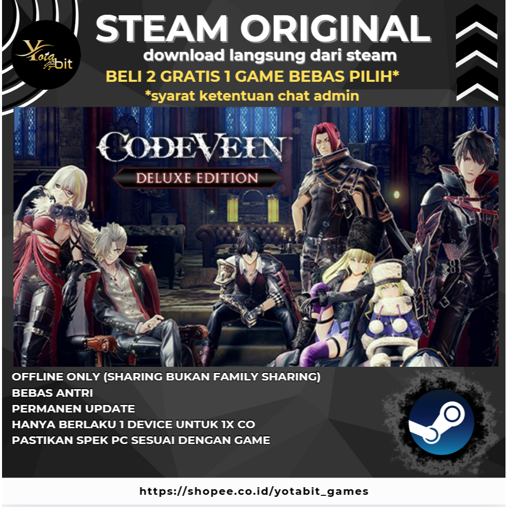Jual CODE VEIN Deluxe Edition PC Sharing Original Offline | Shopee Indonesia