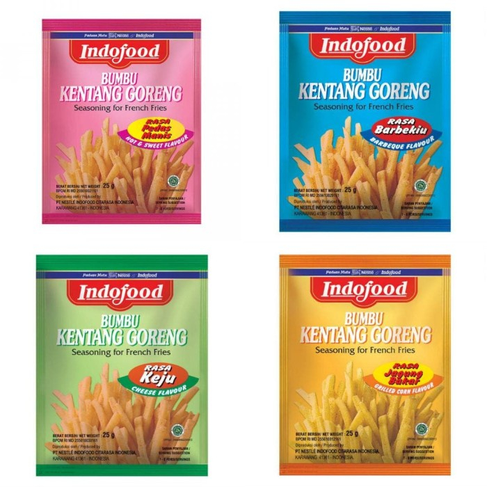 Jual Indofood Bumbu Kentang Goreng 25 Gr, Rasa Keju, Barbeque,BBQ ...