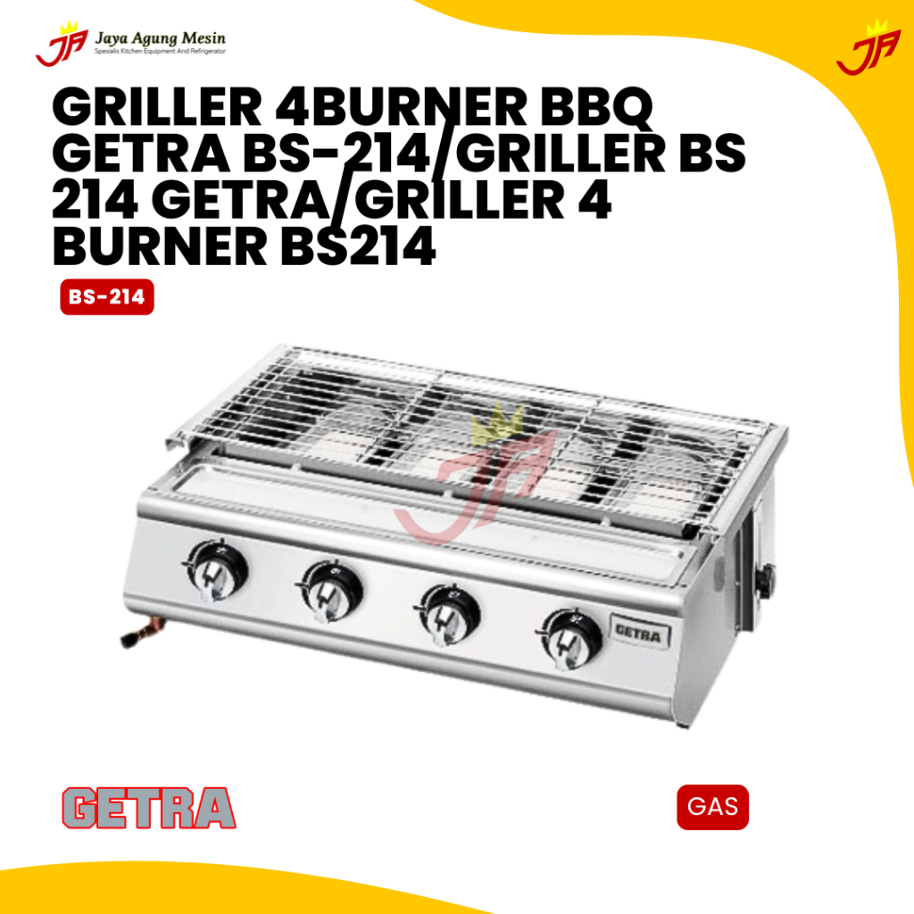 Jual GETRA Griller 4Burner BBQ Getra BS-214/Griller BS 214 Getra ...