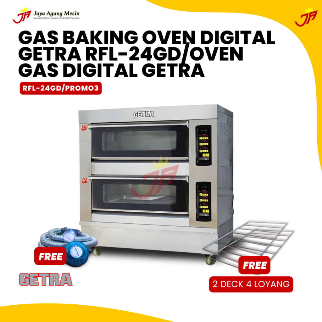 Jual GETRA Gas Baking Oven Digital RFL-24GD Oven 2 Deck 4 Loyang Free ...