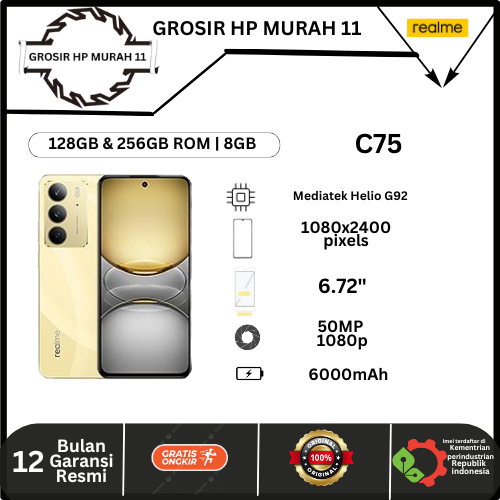 Jual Realme C75 NFC [8GB+128GB] [8GB+256GB] Garansi resmi 1 Tahun | Shopee Indonesia