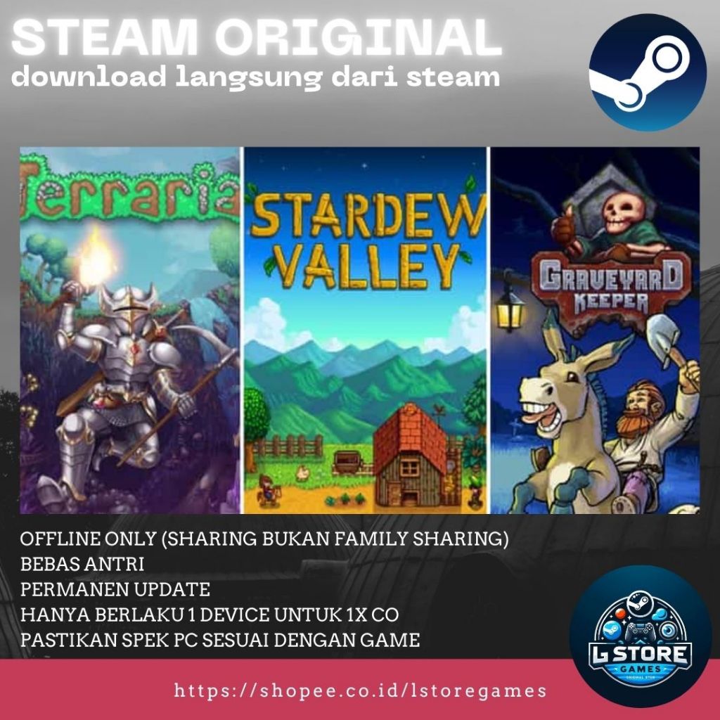 Jual Stardew Valley + Graveyard Keeper + Terraria MAC & PC Sharing ...