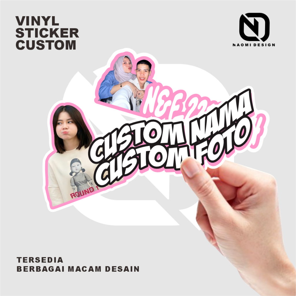 Jual LAGI VIRAL Sticker Custom foto dan nama anti air waterproof cocok ...
