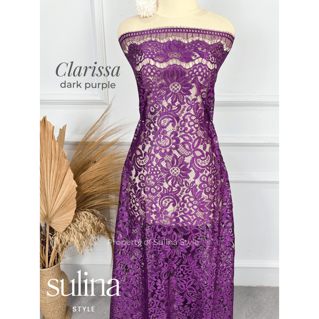 Jual Sulina Style - Kain Kebaya Brokat Semi Prancis Lace Laminating Metallic Clarissa | Shopee ...