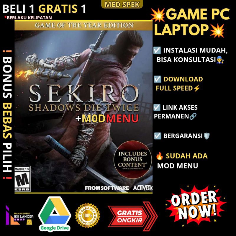 Jual Sekiro Shadows Die Twice - PC LAPTOP GAMES - CARA INSTALL MUDAH! | Shopee Indonesia
