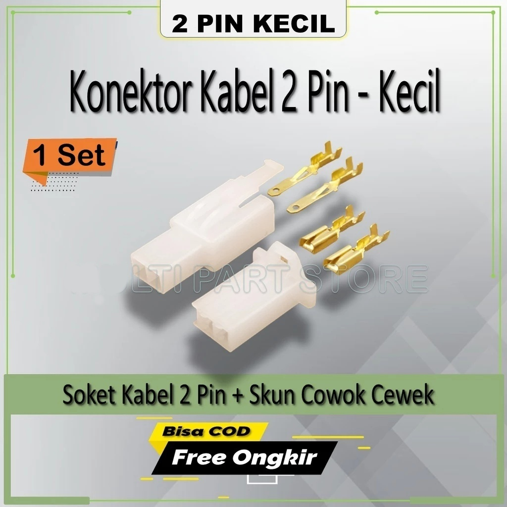 Jual SOKET SOCKET KONEKTOR KABEL 2 PIN KECIL MOTOR MOBIL MALE FEMALE ...