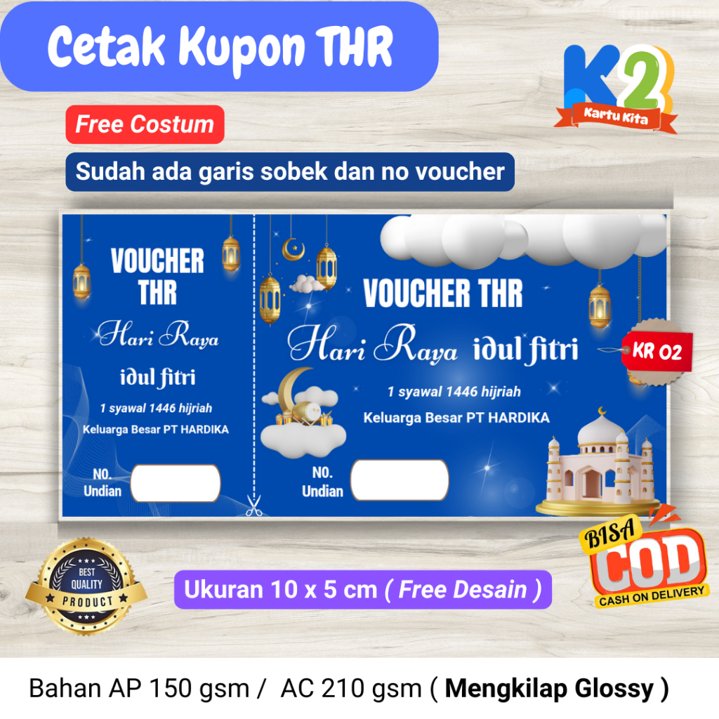 Jual PROMO Cetak Kupon THR Lebaran / Kupon custum, kupon idul fitri , kupon halal bihalal Free ...