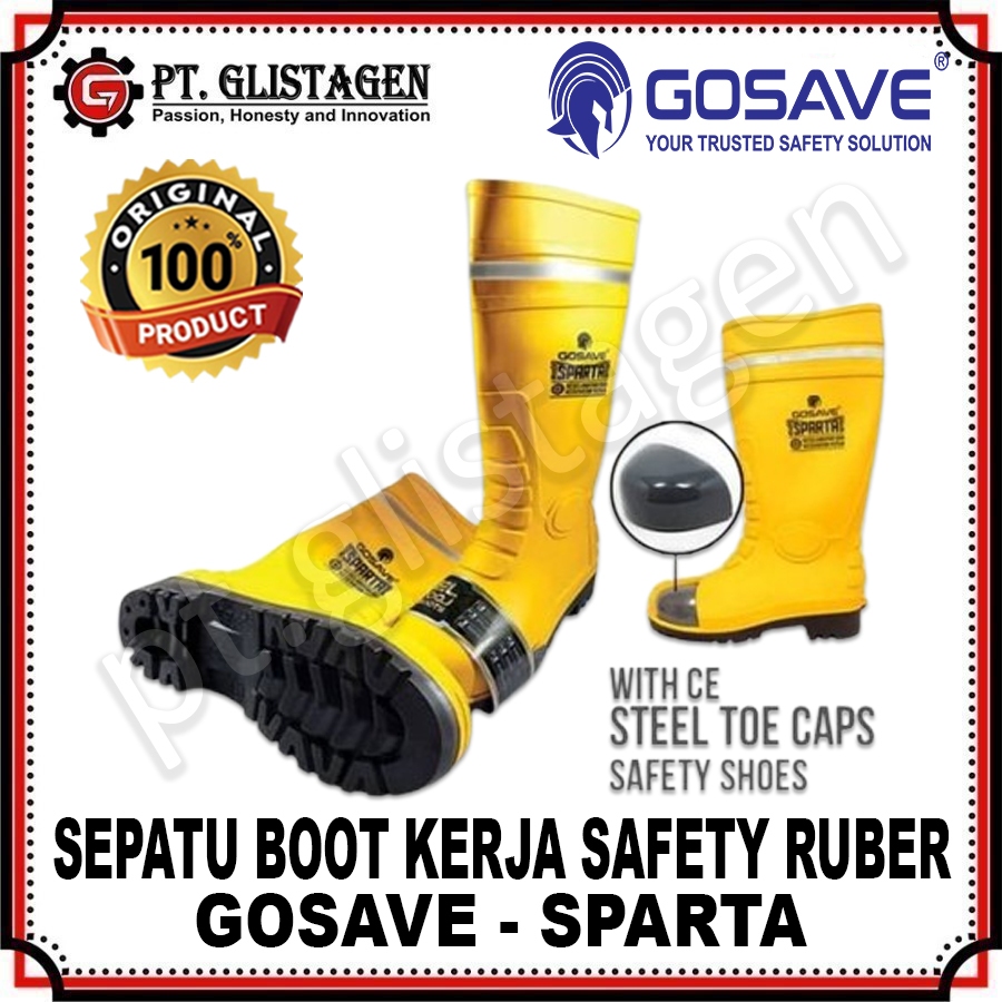 Jual SEPATU BOOT SAFETY KERJA RUBBER GOSAVE SPARTA WITH STEEL TOE ...