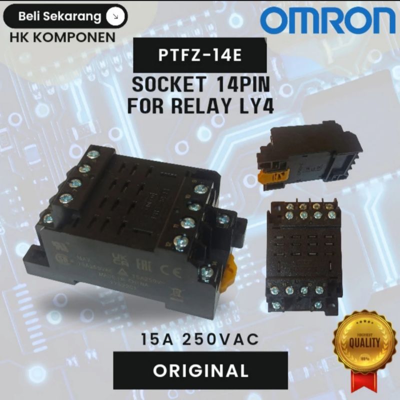 Jual PTFZ-14-E OMRON Socket relay LY4 / LY4N 14pin pipih dinrel ...