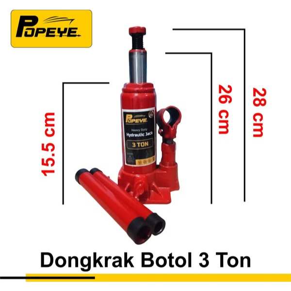 Jual Dongkrak Botol/Hydraulic Jack 3 Ton Merk Popeye | Shopee Indonesia