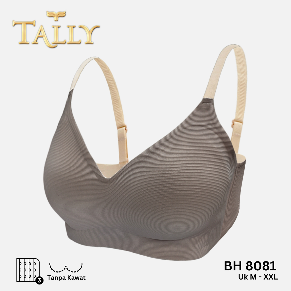 Jual TALLY BH 8081 Bra Wanita Tanpa Kawat Busa Tipis Bahan Nylon Spandex Cup B Kait 3 Cloud Bra ...