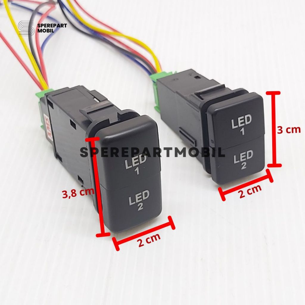 Jual Switch lampu 2 tombol / switch saklar lampu foglamp 2 tombol ...