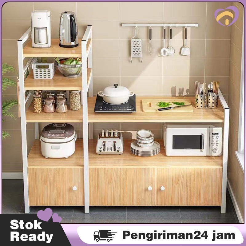 Jual Rak Dapur Microwave Rak Oven Microwave Dengan Kabinet Rak Bumbu ...