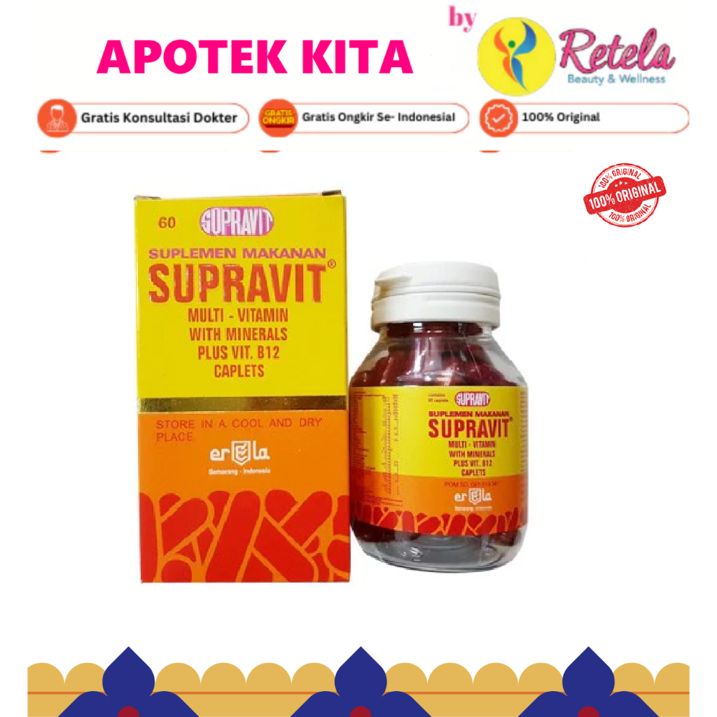 Jual Supravit 1 Botol Isi 60 Kapsul/ Multivitamin | Shopee Indonesia