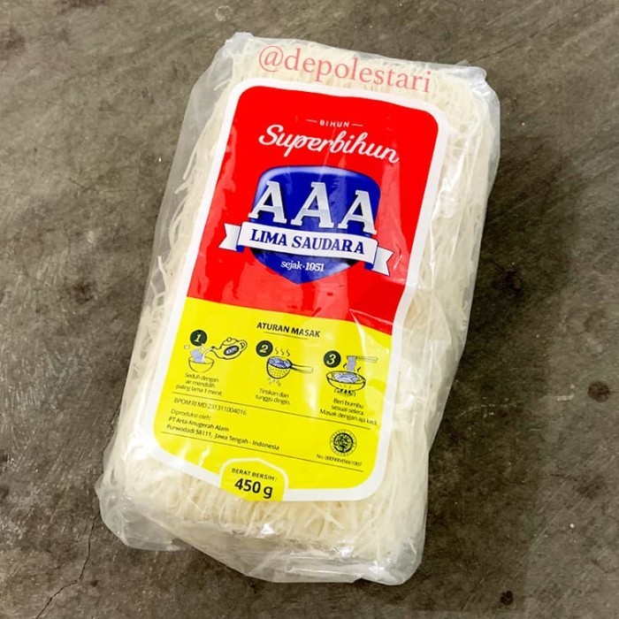 Jual superbihun aaa lima saudara bihun halal 450 gr | Shopee Indonesia