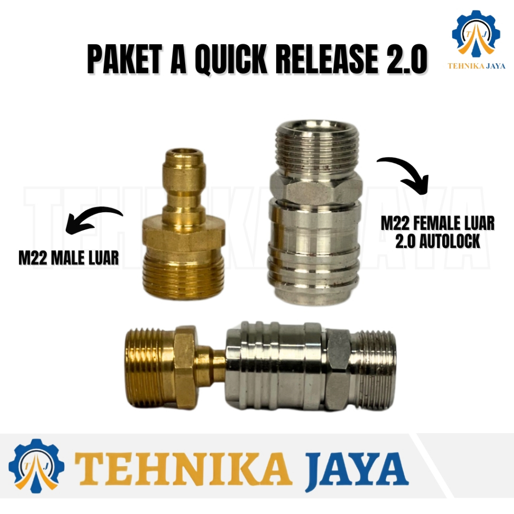 Jual Quick Release 2.0 Auto Lock Konektor Steam Jet Cleaner M22 Dan M14 ...