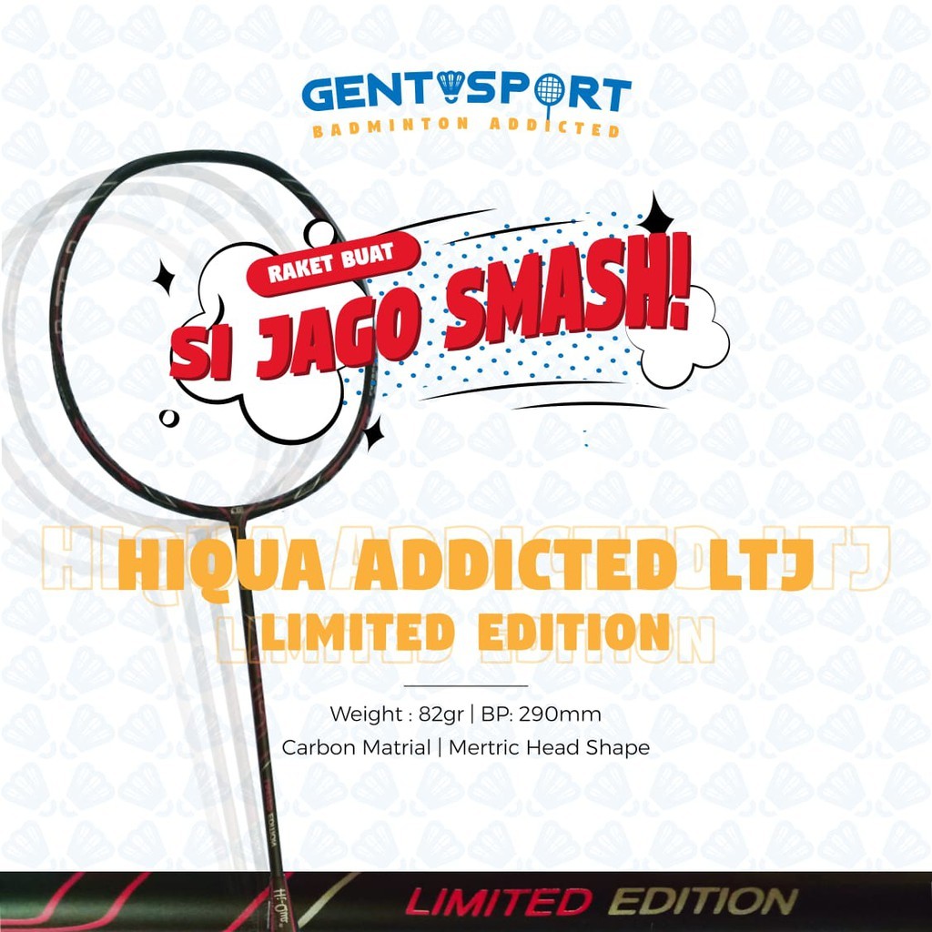 Jual Hi-Qua Addicted LTJ Limited Edition 33 Lbs Raket Badminton Limited ...